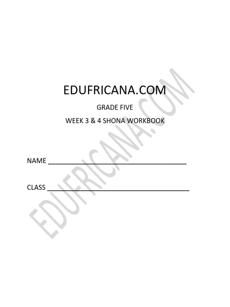 Primary School Grade 5 Shona Workbook 7 2021 | PDF | Bantu
