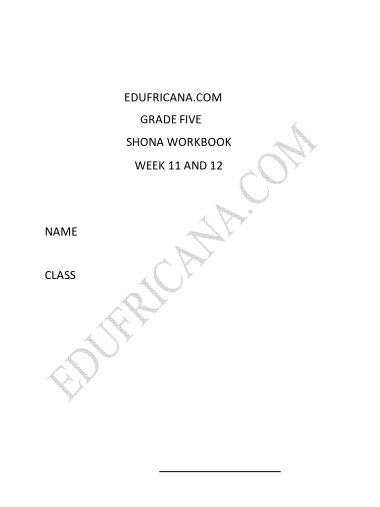 Primary School Grade 5 Shona Workbook 6 | PDF