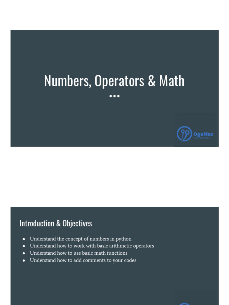 02 - Numbers, Operators _ Math | PDF