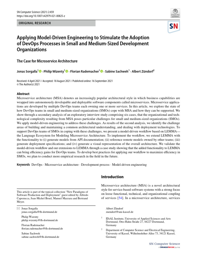 Applying Model Driven Engineering To Stimulate The Adoption of Devops Processes in Small and ...