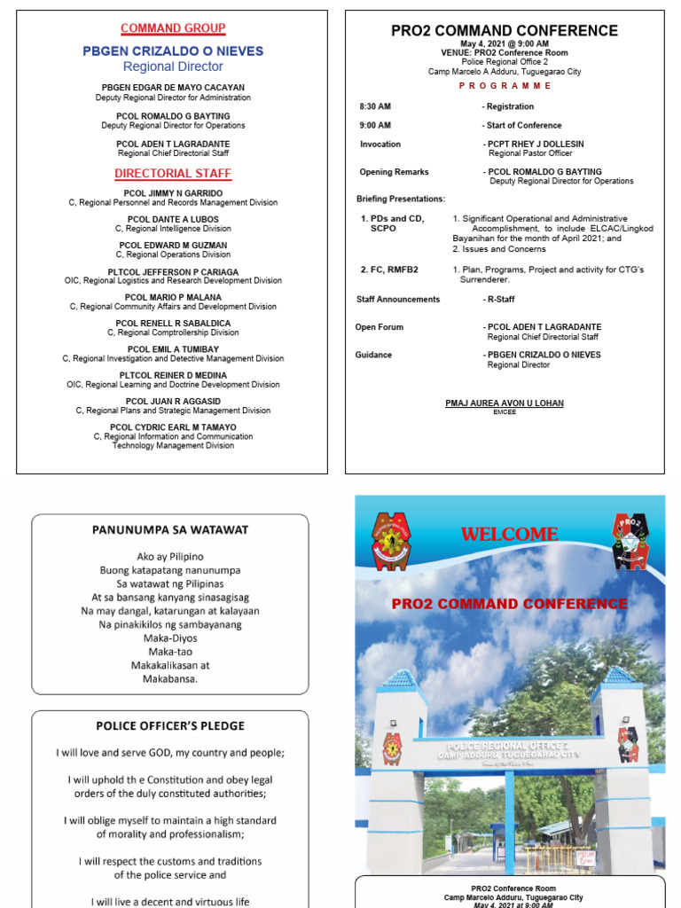 PRO2 Command Conference Agenda 2021 | PDF