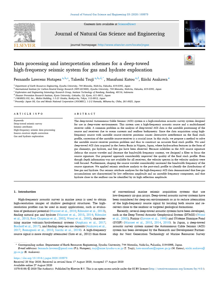 Data Processing and Interpretation Schemes For A Deep-Towed High ...