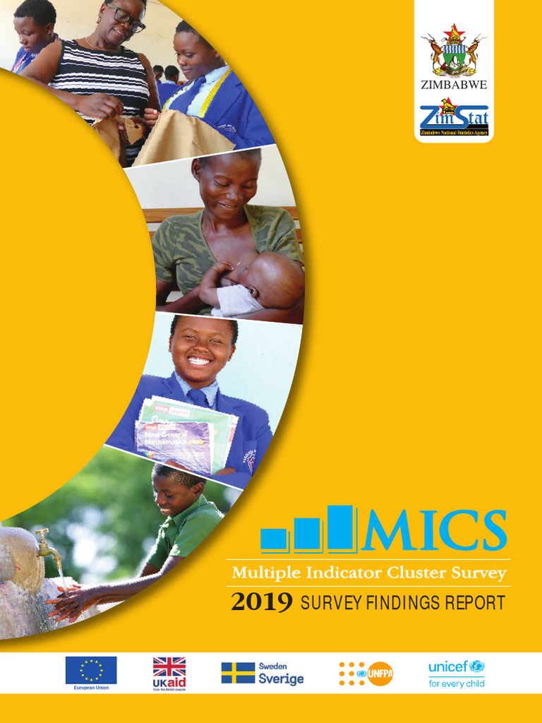 Zimbabwe 2019 Mics Survey Findings Report 31012020 English Pdf Sanitation Sampling 