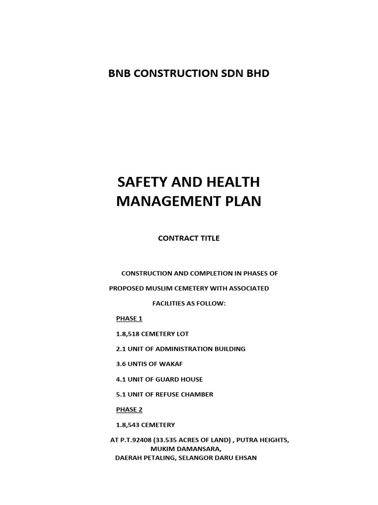 01 Safety and Health Management Plan | PDF | Occupational Safety And ...
