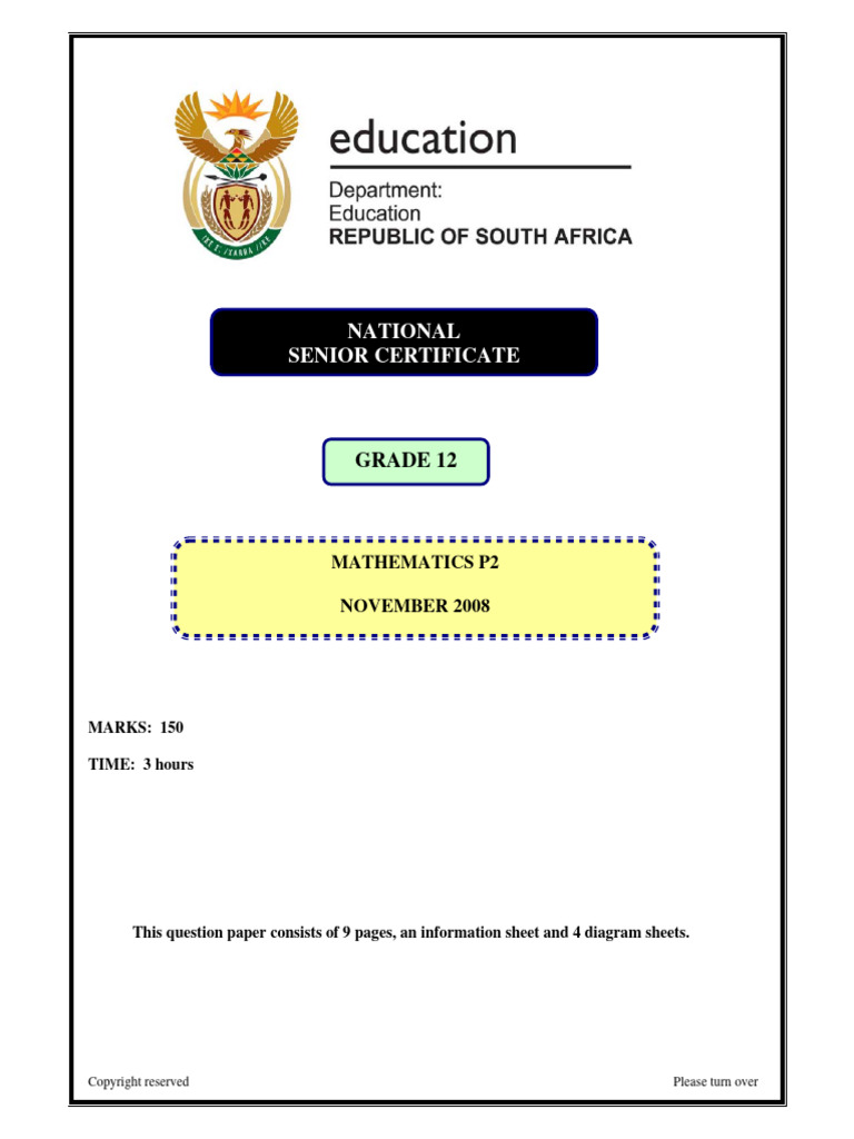 National Senior Certificate: Grade 12 | PDF