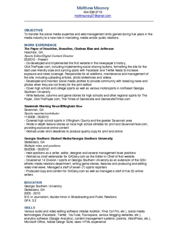 Matthew Mauney Resume | PDF