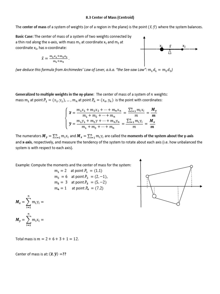 Handout - Section 8 - 3 CenterOfMass | PDF