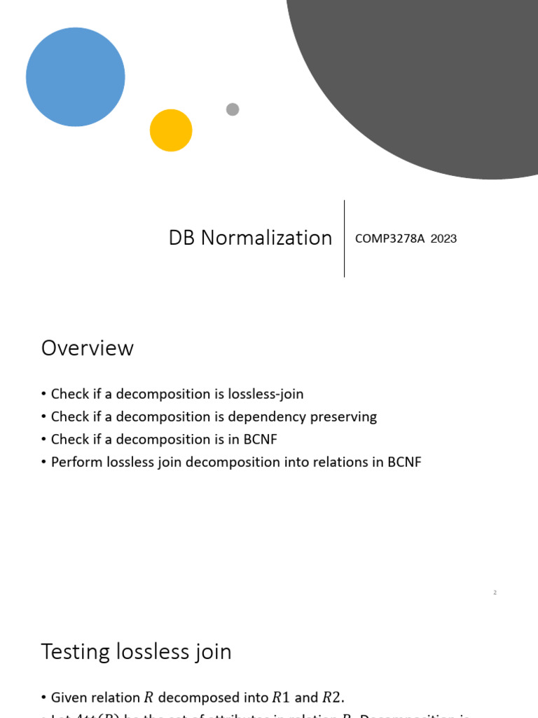 Tutorial 9 DB Normalization | PDF | Data Model | Mathematical Logic