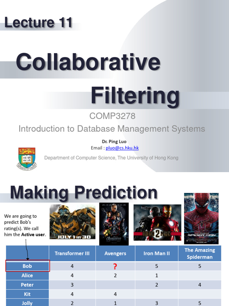 Lecture 11 Collaborative Filtering | PDF | Mathematics | Applied ...