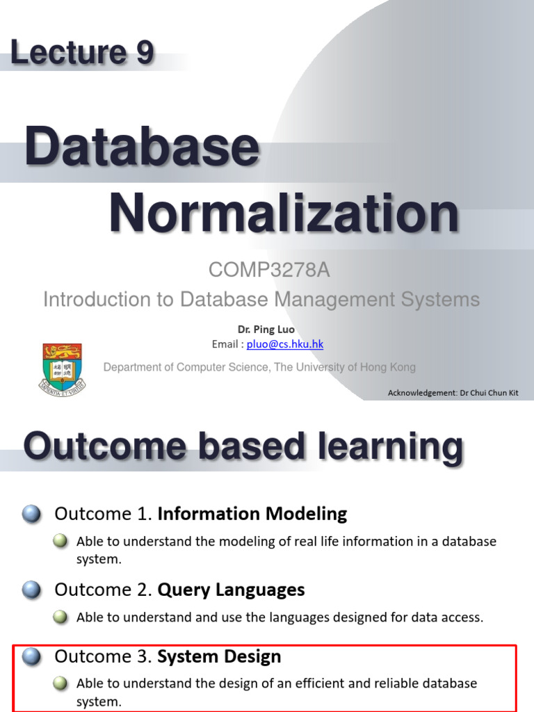 Lecture 9 Db Normalization Pdf Data Applied Mathematics 5584