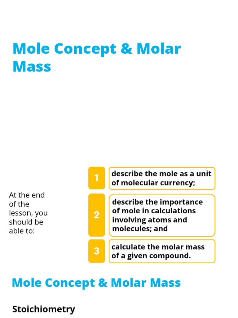 27 Mole Concept Molar Mass | PDF | Mole (Unit) | Quantity