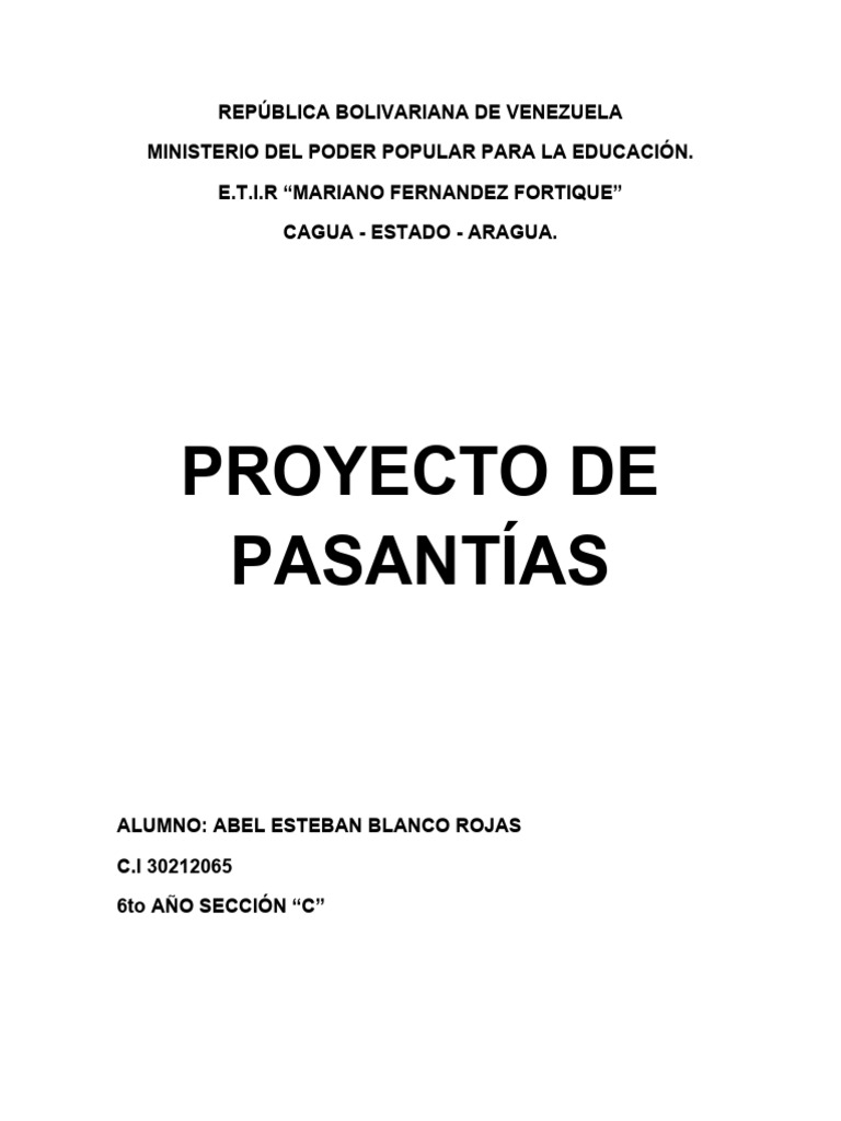 Proyecto de Pasantias. | PDF