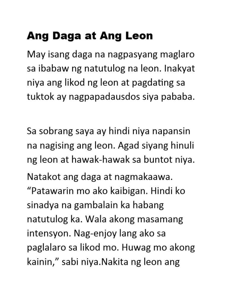 Ang Daga at Ang Leon | PDF