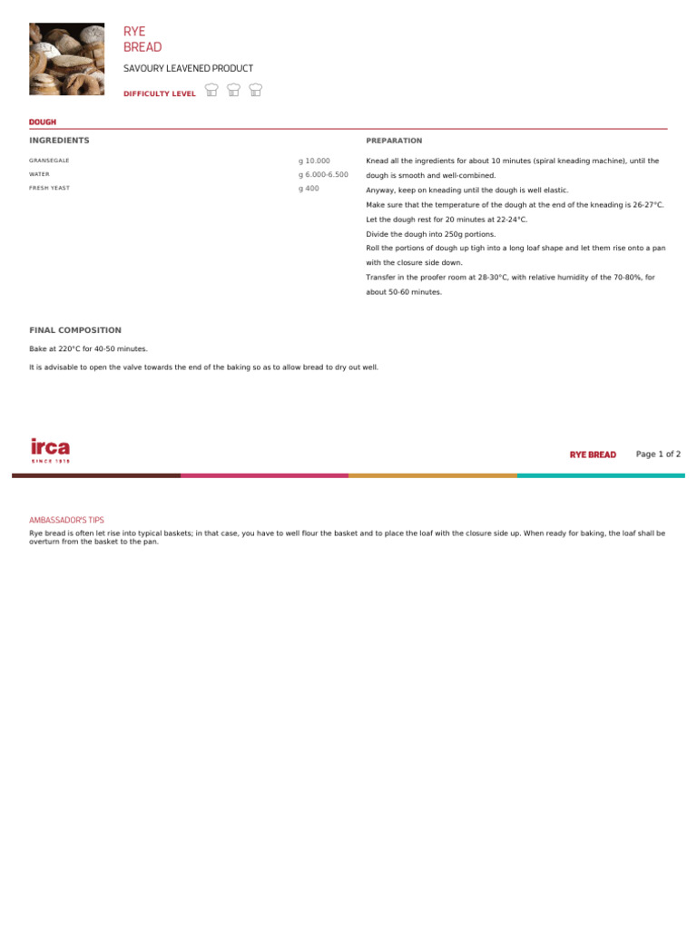 RYE BREAD | PDF | Breads | Dough