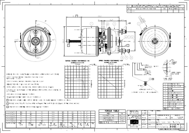 Brake Chamber Drawing T1624 | PDF