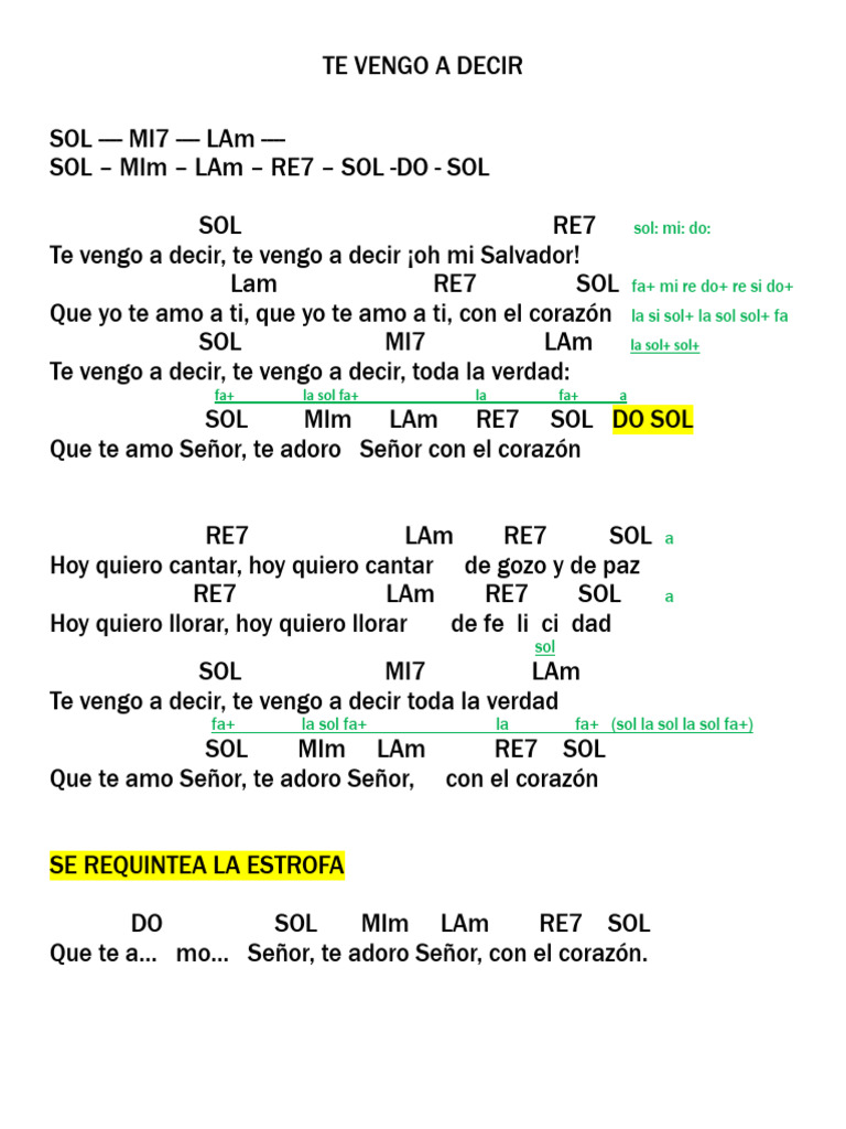 Te Vengo A Decir | PDF | Cristo (título) | Amor