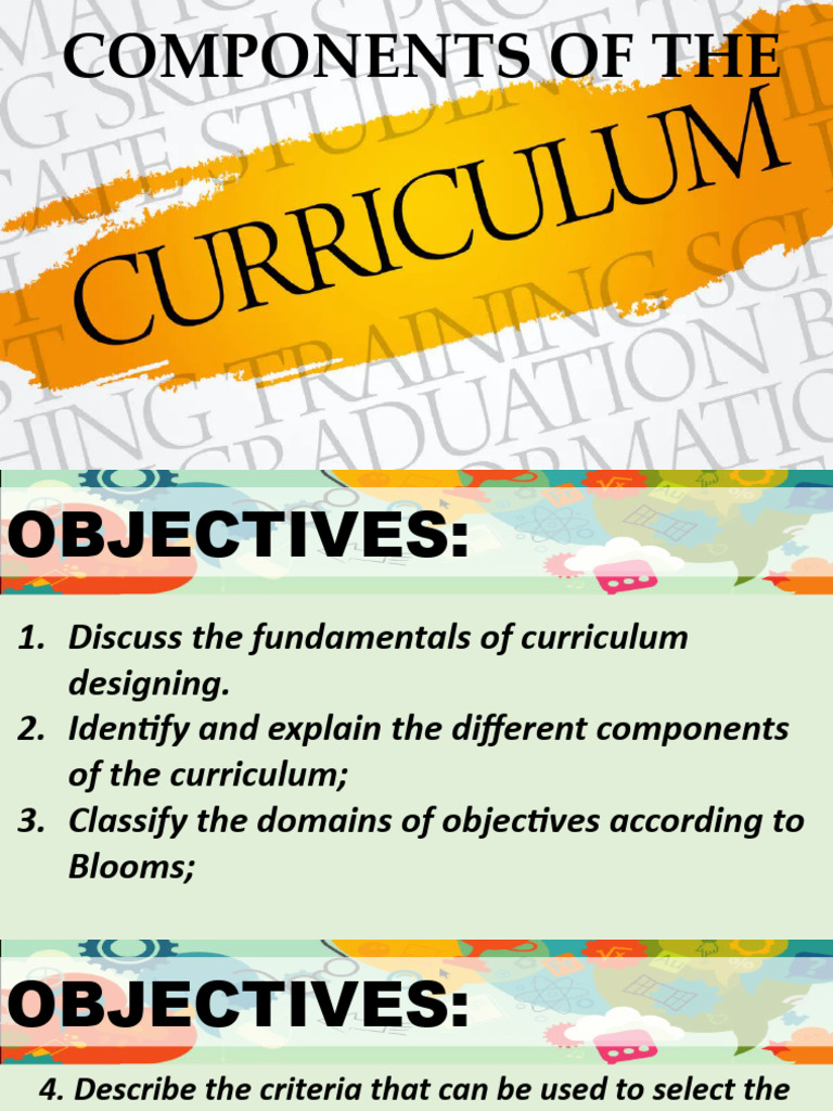 Components of The Curriculum | PDF | Educational Assessment | Curriculum