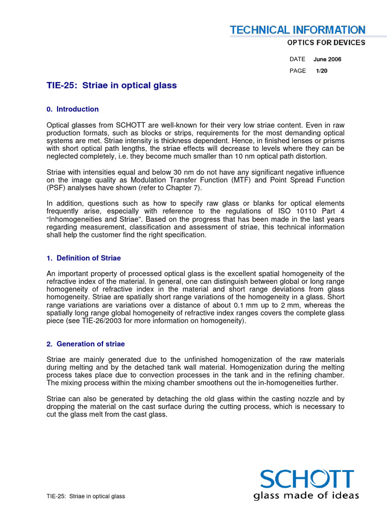 TIE25-Striae in Optical Glass | PDF