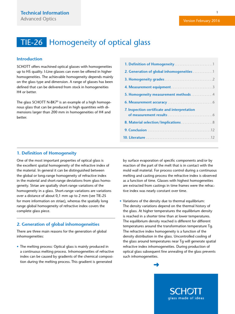 TIE26-Homogeneity of Optical Glass | PDF | Interferometry ...