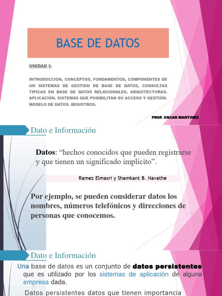 Base de Datos I | PDF | Bases de datos | Programación