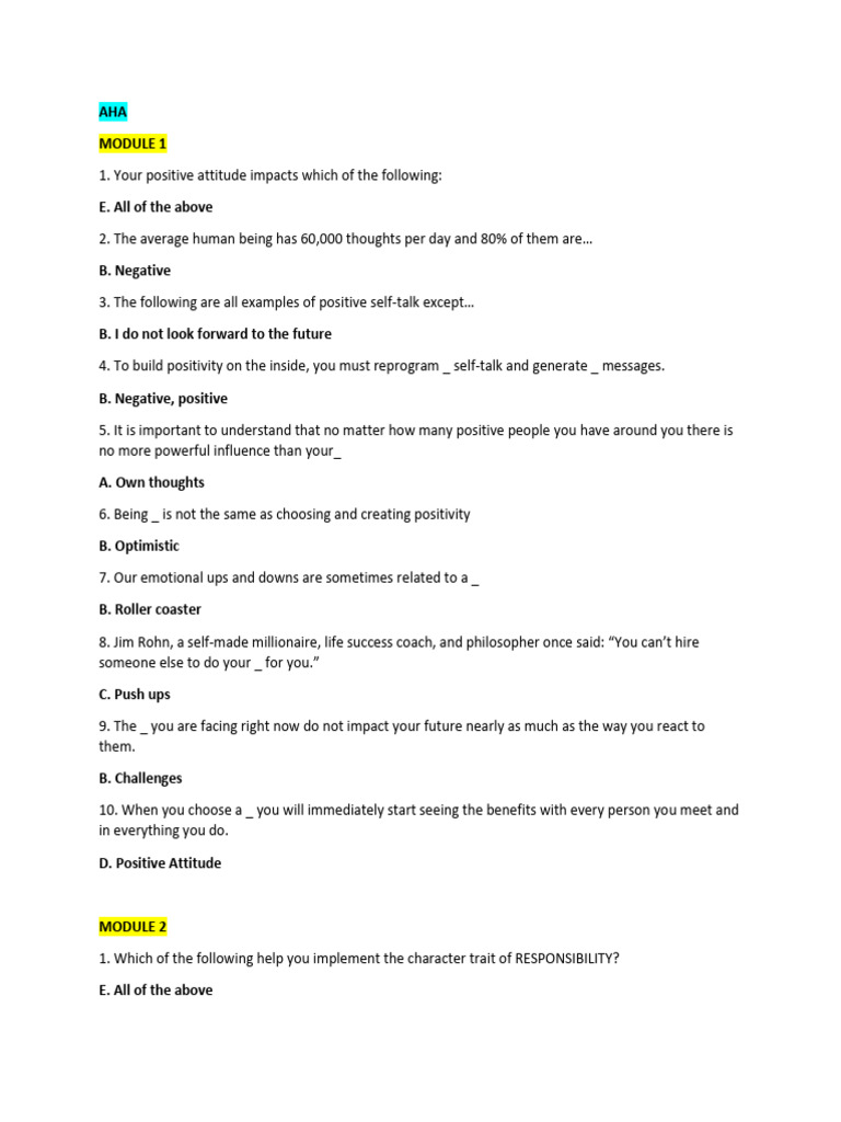 Aha Module 1 10 | PDF | Communication | Critical Thinking