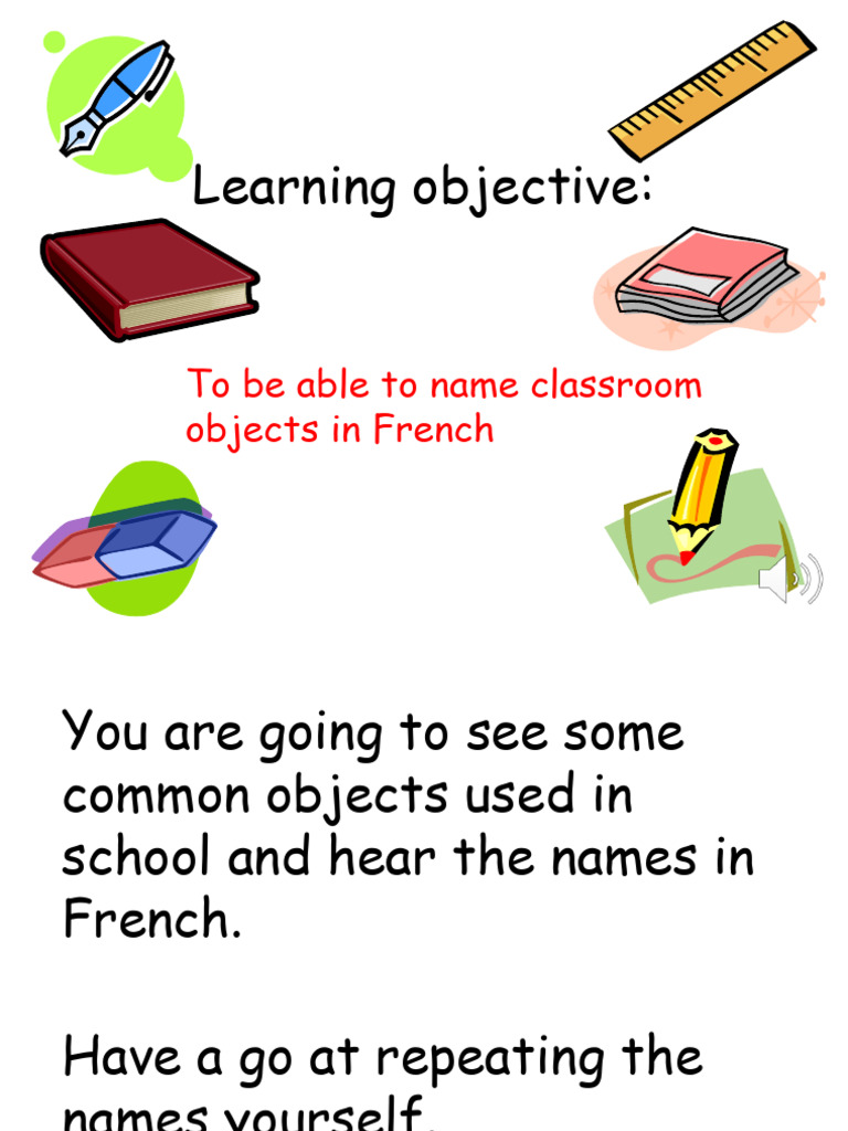 French - classroom objects | PDF