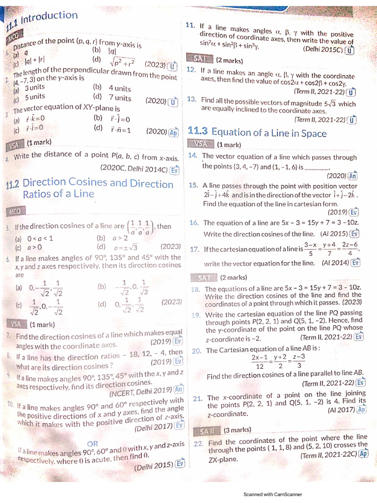 3D Geometry PYQ | PDF