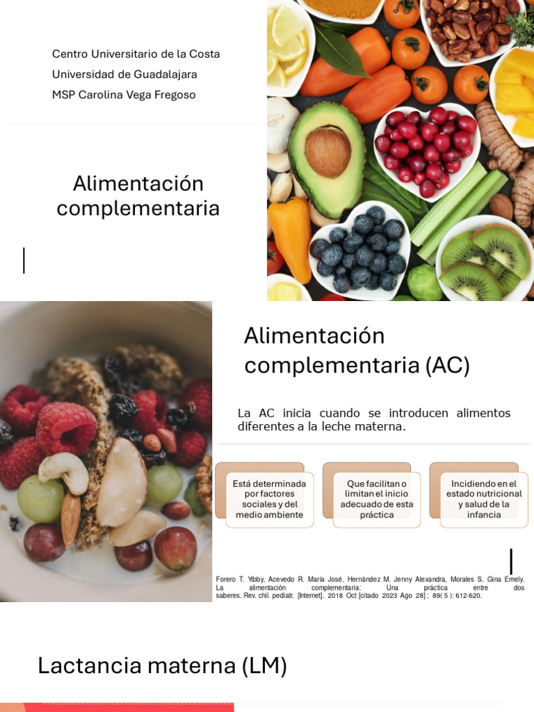 Alimentación Complementaria | PDF | Amamantamiento | Alimentos