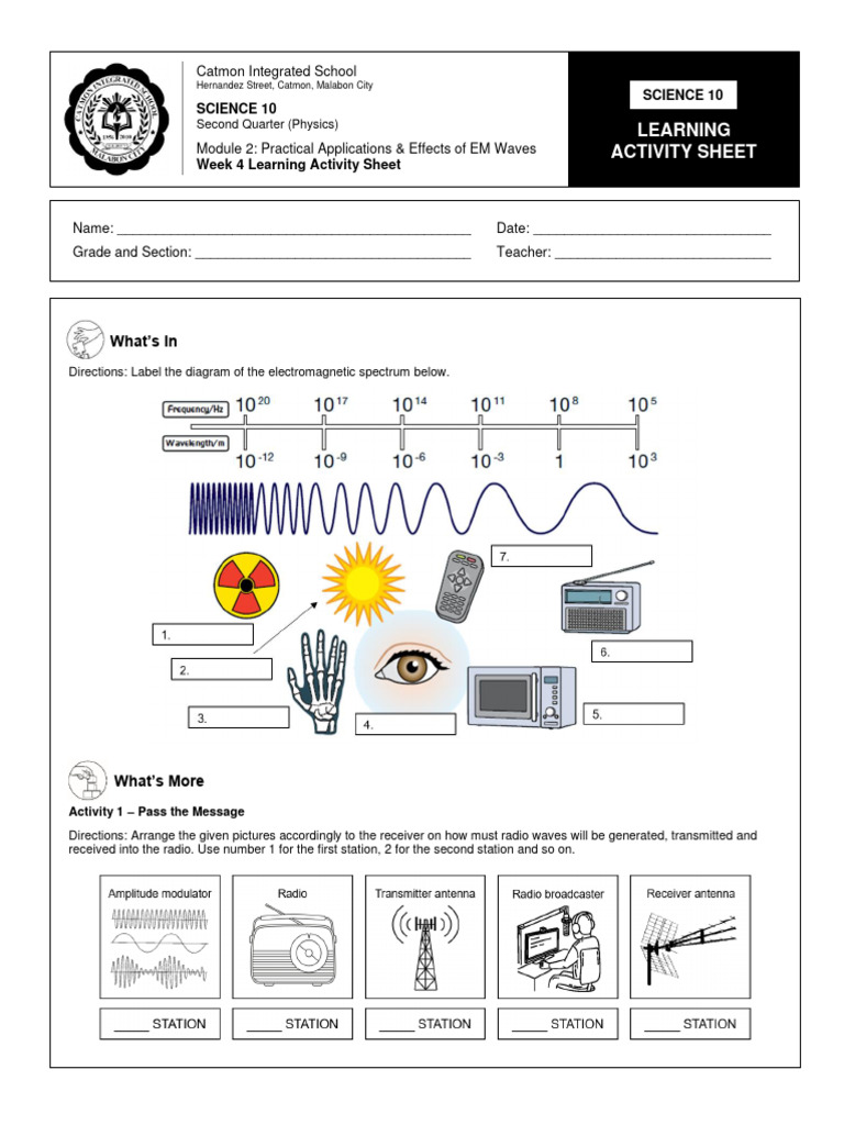 Week4LearningActivitySheet 1 | PDF | Ultraviolet | Electromagnetic ...