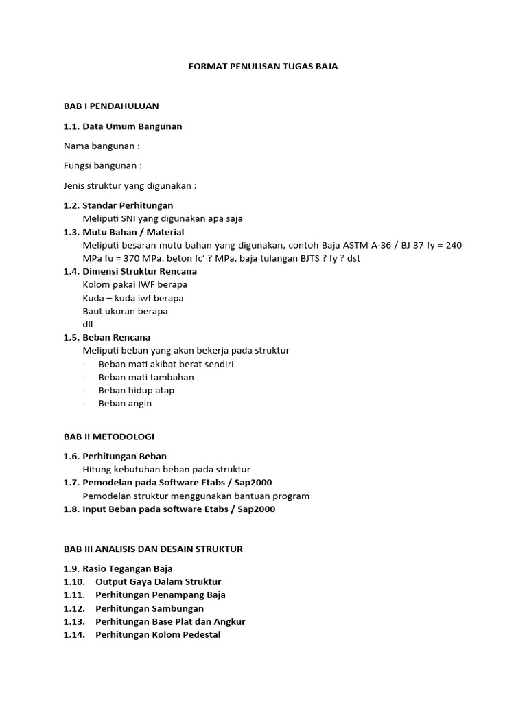 Panduan Tugas Baja: Metode & Analisis | PDF | Teknologi & Rekayasa