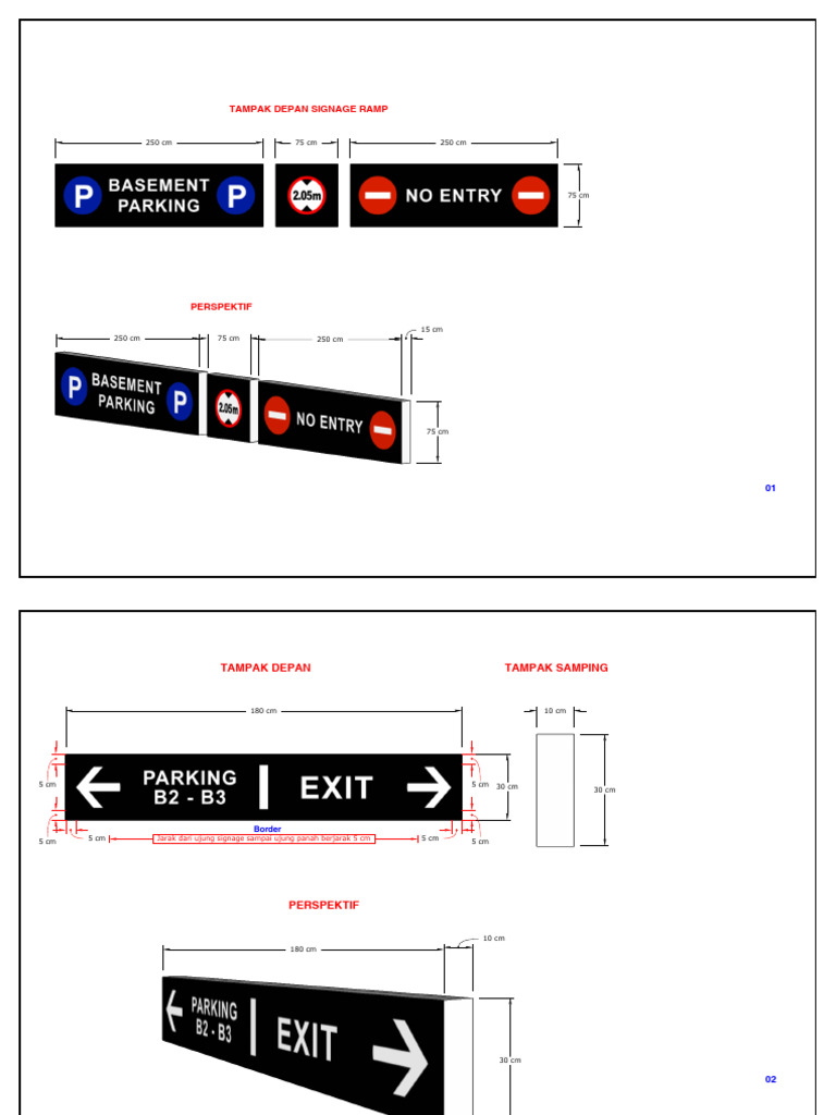 Gambar Kerja Signage Final | PDF