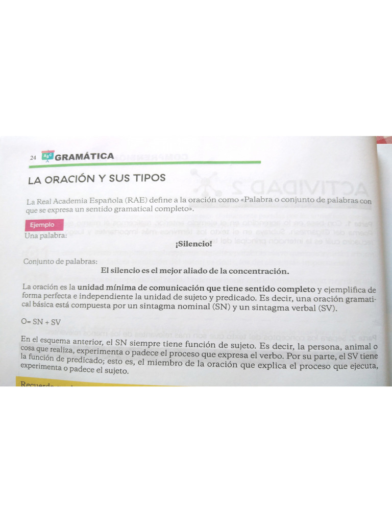 La Oración y Los Tipos de Texto 4o | PDF