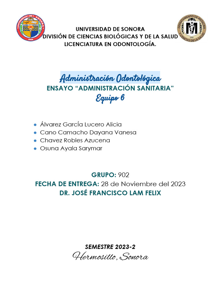 Eq 6 - Administracion Sanitaria | PDF | Hospital | Calidad (comercial)