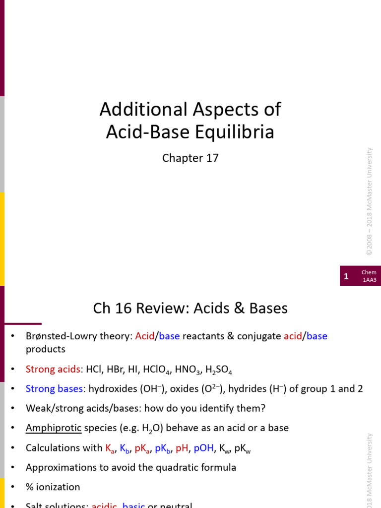 Acid Base Note Chem1aa3 | PDF | Buffer Solution | Acid