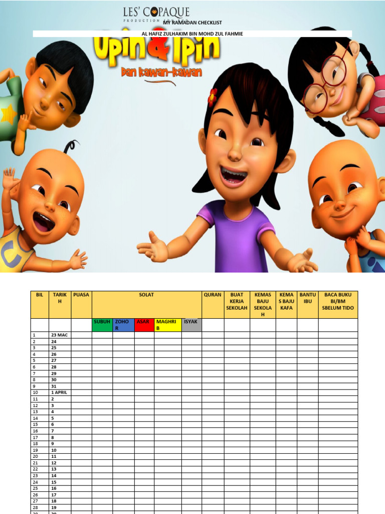 My Ramadan Checklist | PDF
