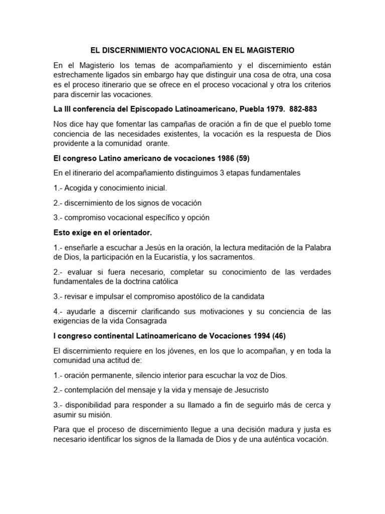 Oración de Discernimiento Vocacional | PDF | Oración | Dios