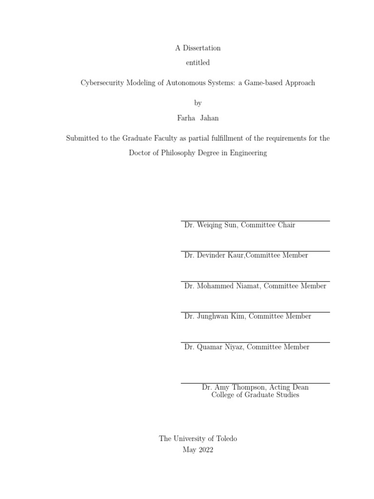 Cybersecurity Modeling of Autonomous Systems - A Game-Based Approach ...