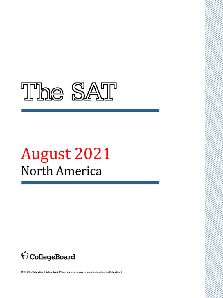 August 2021 SAT Exam Details | PDF