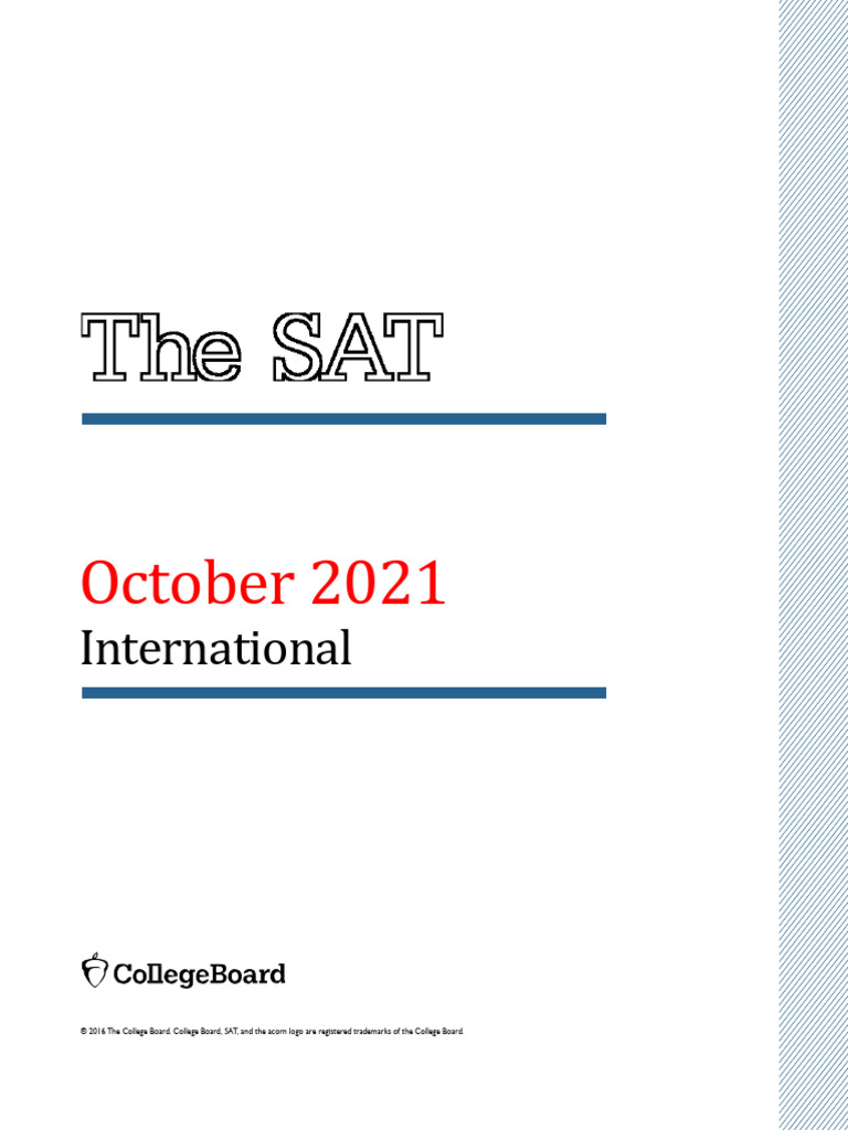 SAT Test - October 2021 | PDF