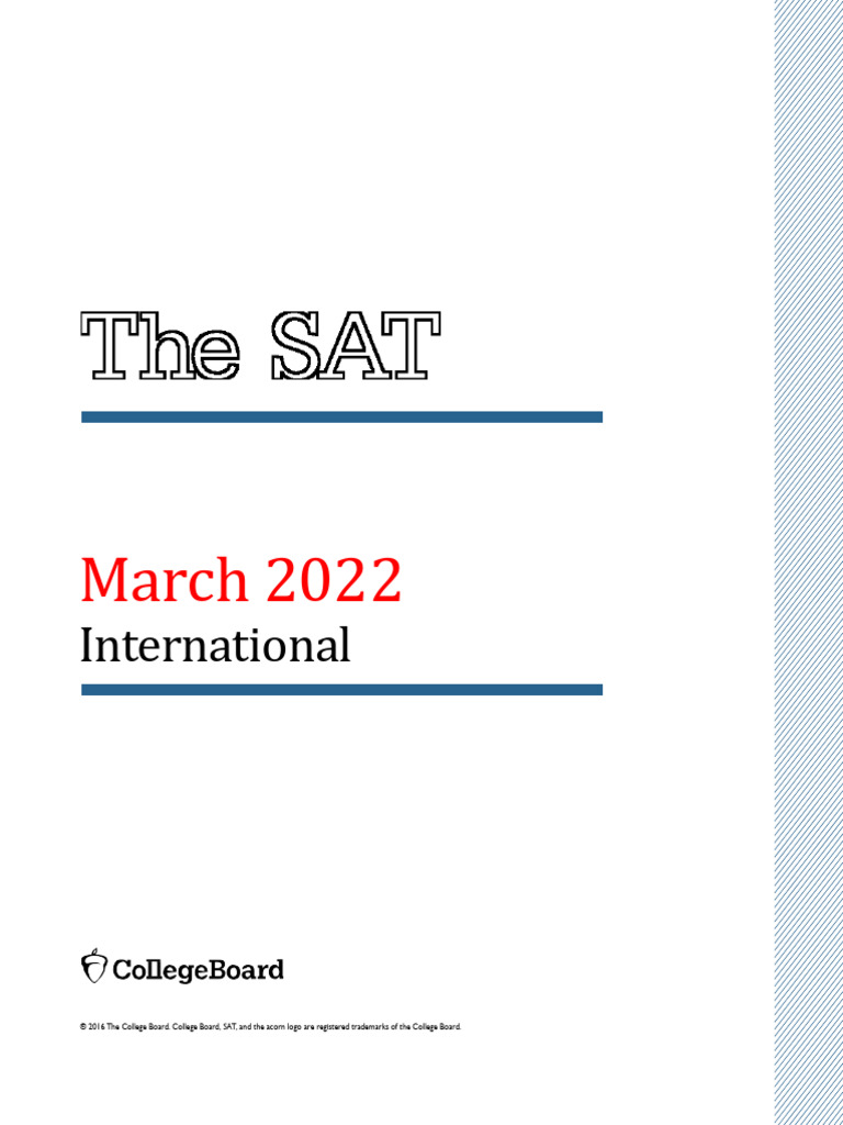 March 2022 SAT Exam Document | PDF