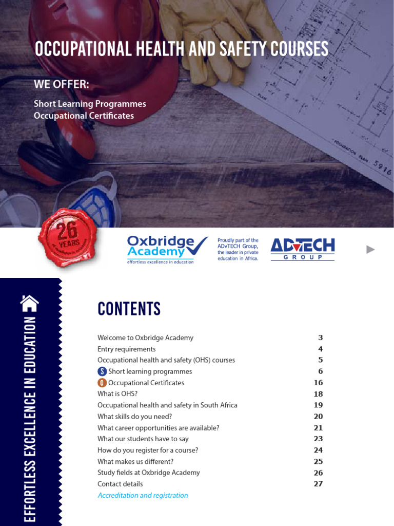 Brochure OHS Courses | PDF | Occupational Safety And Health | Safety