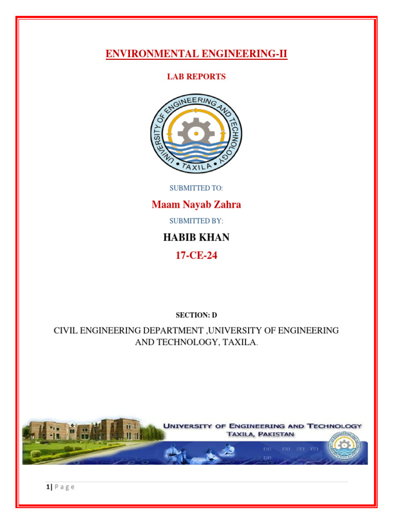 EE-II LAB REPORTS(17-CE-24) | PDF | Water | Eutrophication