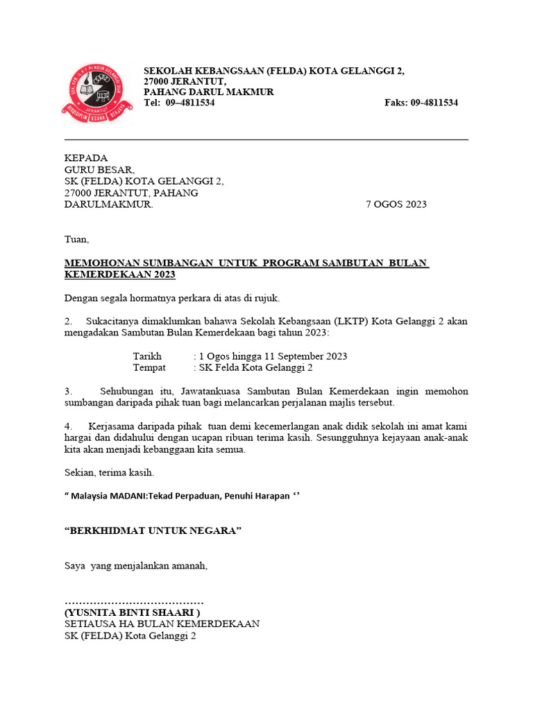 Surat Sumbangan | PDF