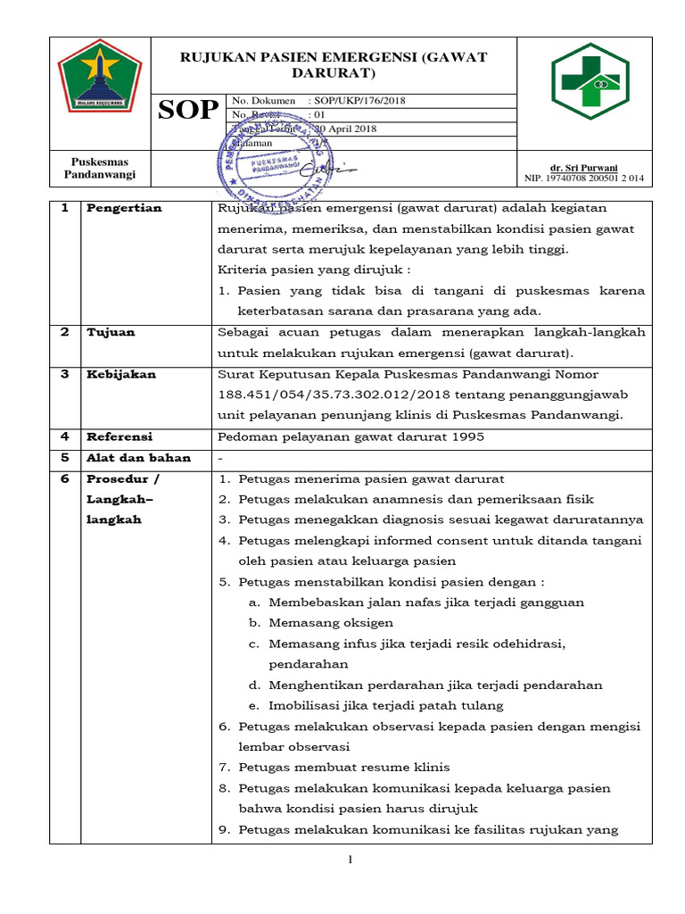 SOP Rujukan-Pasien-Emergensi | PDF
