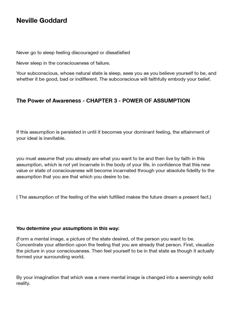 Law of Assumption 2 | PDF | Consciousness | Experience