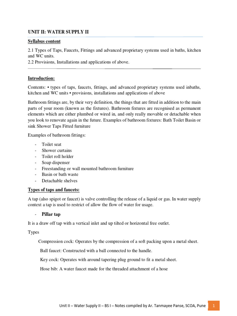 Unit 2 - Water Supply Ii | PDF