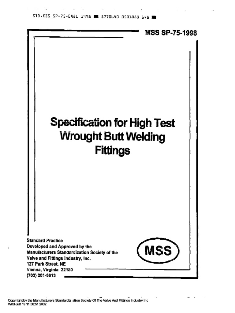 MSS SP-75-1998 | PDF