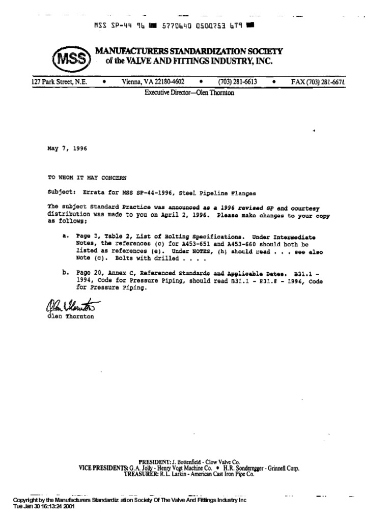 MSS SP-44-1991 | PDF