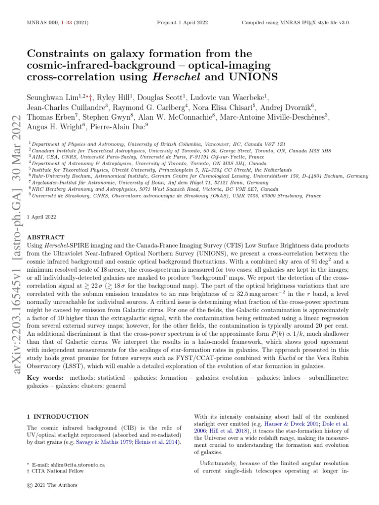 Constraints On Galaxy Formation From The Cosmic-Infrared-Background Optical-Imaging Cross ...