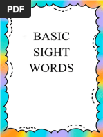 Basic Sight Words and Sentences | PDF